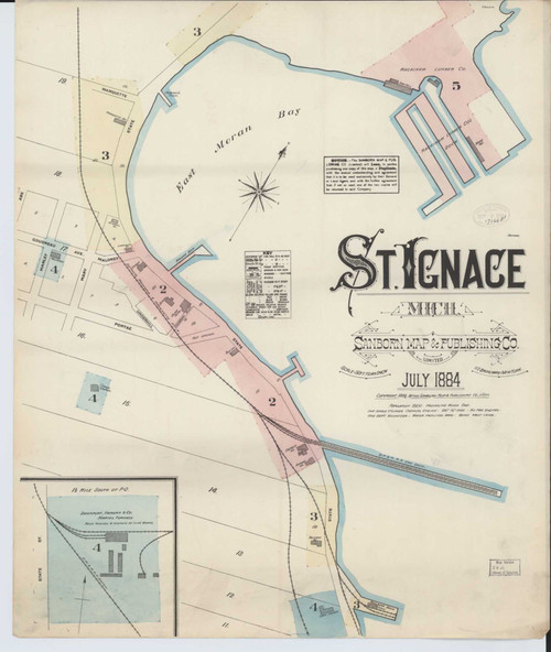 Saint Ignace Michigan 1884 - Fire Insurance Index - Old Map Reprint ...