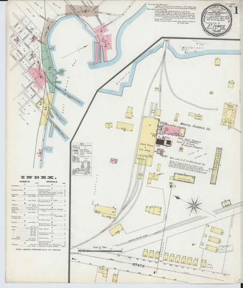 Saint Ignace Michigan 1896 - Fire Insurance Index - Old Map Reprint ...