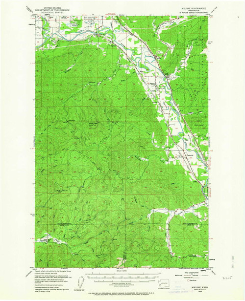 Malone, Washington 1953 (1963) USGS Old Topo Map Reprint 15x15 WA Quad ...