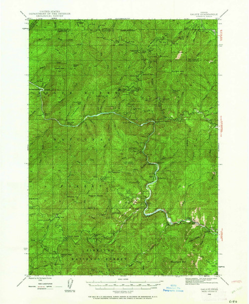 Galice, Oregon 1946 (1962) USGS Old Topo Map Reprint 15x15 OR Quad ...