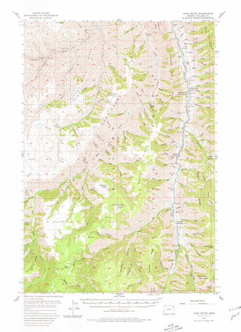 Harl Butte, Oregon 1954 (1980) USGS Old Topo Map Reprint 15x15 OR Quad ...