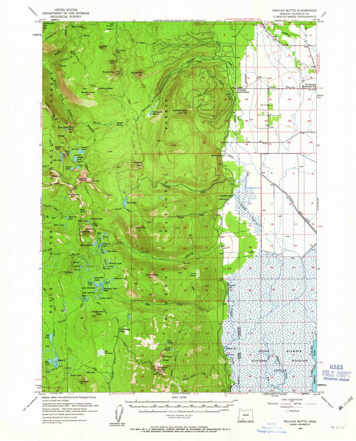 Pelican Butte, Oregon 1955 (1975) USGS Old Topo Map Reprint 15x15 OR ...