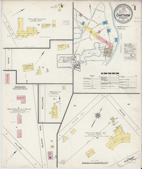 Chatham Massachusetts 1915 - Fire Insurance Index - Old Map Reprint ...