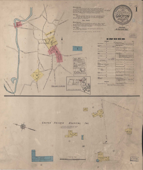 Groton Massachusetts 1921 - Fire Insurance Index - Old Map Reprint ...