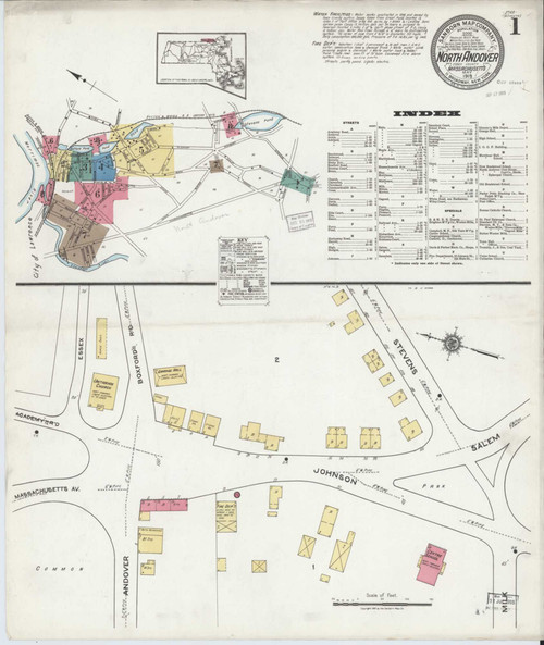 North Andover Massachusetts 1919 - Fire Insurance Index - Old Map ...