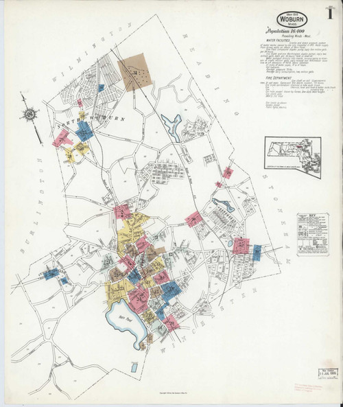 Woburn Massachusetts 1918 - Fire Insurance Index - Old Map Reprint ...