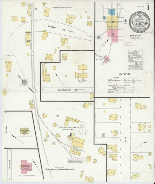 Lexington South Carolina 1912 - Fire Insurance Index - Old Map Reprint ...