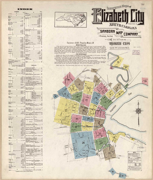 Elizabeth City North Carolina 1914 - Fire Insurance Index - Old Map ...