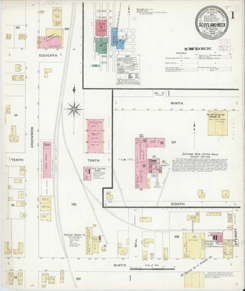 Scotland Neck North Carolina 1908 - Fire Insurance Index - Old Map ...