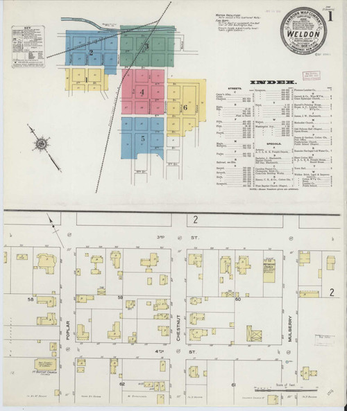Weldon North Carolina 1909 - Fire Insurance Index - Old Map Reprint ...