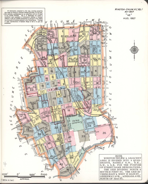 Winston-Salem North Carolina 1957 V1 - Fire Insurance Index - Old Map ...
