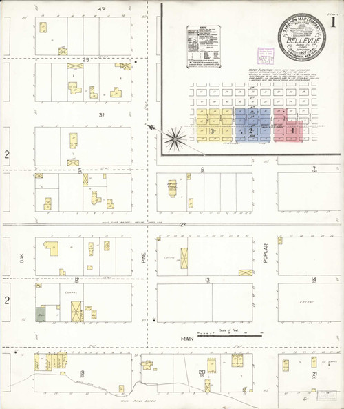 Bellevue Idaho 1907 - Fire Insurance Index - Old Map Reprint - OLD MAPS
