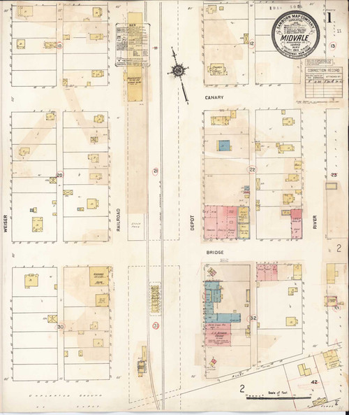 Midvale Idaho 1931 - Fire Insurance Index - Old Map Reprint - OLD MAPS