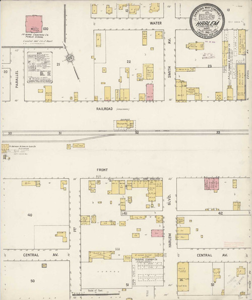 Harlem Montana 1910 - Fire Insurance Index - Old Map Reprint - OLD MAPS