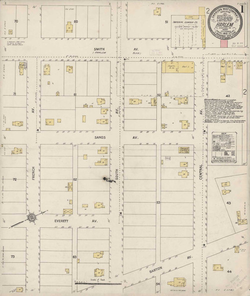 Harlem Montana 1912 - Fire Insurance Index - Old Map Reprint - OLD MAPS