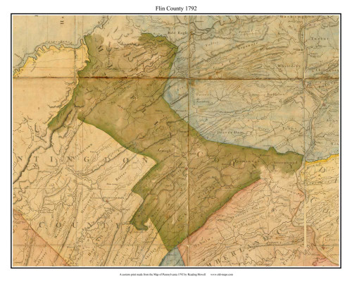 Flin County - 1792 Pennsylvania State Map Excerpt - Old Map Reprint ...
