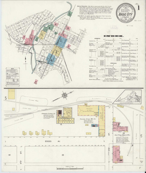 Basic City Virginia 1913 - Fire Insurance Index - Old Map Reprint - OLD ...
