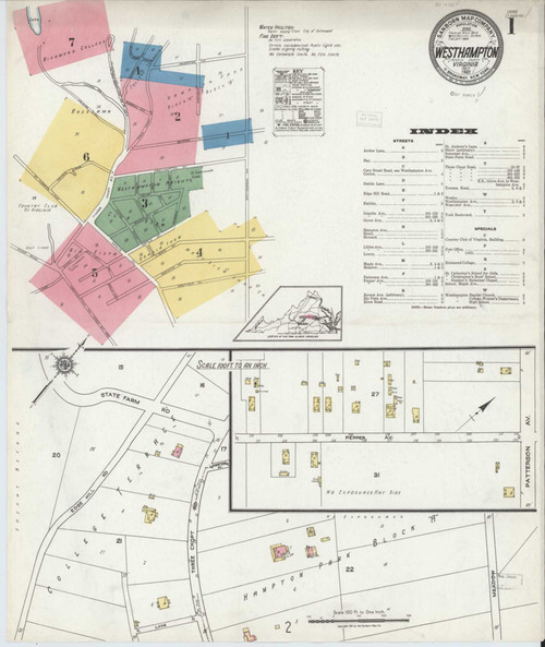 Westhampton Virginia 1921 - Fire Insurance Index - Old Map Reprint ...