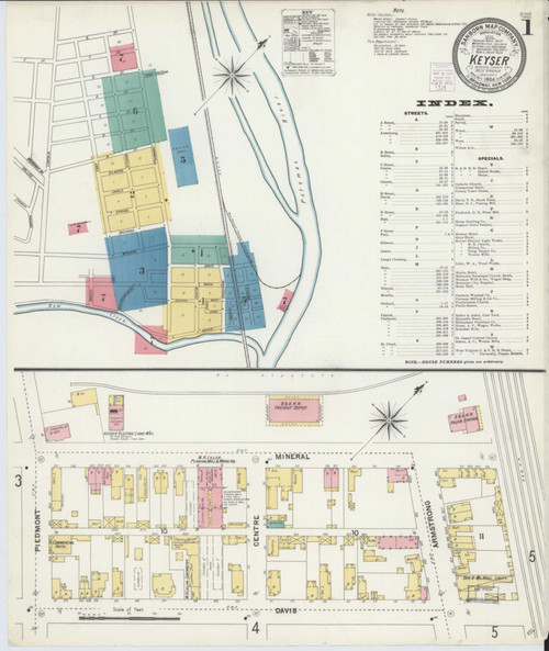Keyser West Virginia 1904 - Fire Insurance Index - Old Map Reprint ...