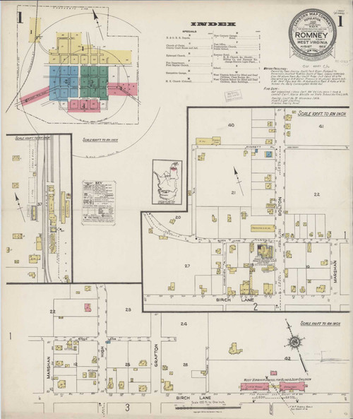Romney West Virginia 1923 - Fire Insurance Index - Old Map Reprint ...