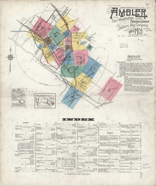 Ambler Pennsylvania 1921 - Fire Insurance Index - Old Map Reprint - OLD ...