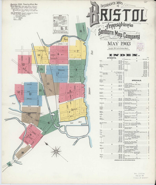 Bristol Pennsylvania 1903 - Fire Insurance Index - Old Map Reprint ...