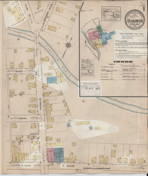 Cochranton Pennsylvania 1933 - Fire Insurance Index - Old Map Reprint ...