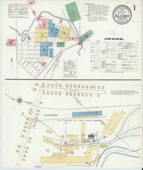 Falls Creek Pennsylvania 1913 - Fire Insurance Index - Old Map Reprint ...