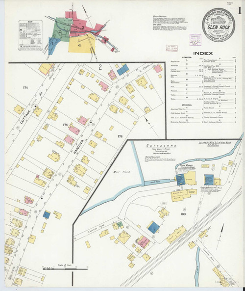 Glen Rock Pennsylvania 1908 - Fire Insurance Index - Old Map Reprint ...