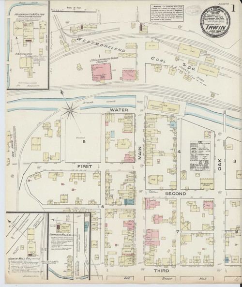 Irwin Pennsylvania 1884 - Fire Insurance Index - Old Map Reprint - OLD MAPS
