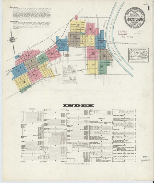Jersey Shore Pennsylvania 1913 - Fire Insurance Index - Old Map Reprint ...