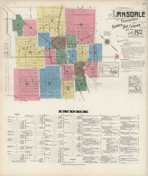 Lansdale Pennsylvania 1922 - Fire Insurance Index - Old Map Reprint ...