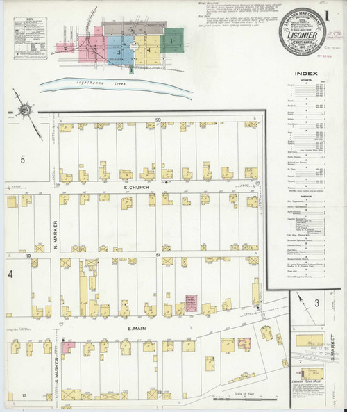 Ligonier Pennsylvania 1910 - Fire Insurance Index - Old Map Reprint ...