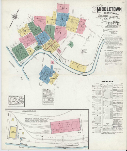 Middletown Pennsylvania 1920 - Fire Insurance Index - Old Map Reprint ...