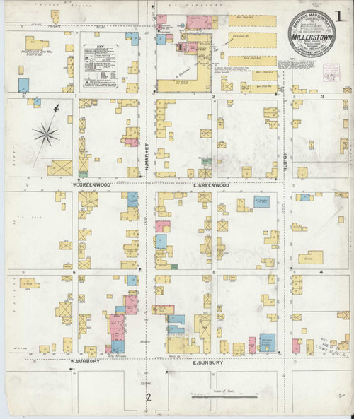 Millerstown Pennsylvania 1904 - Fire Insurance Index - Old Map Reprint ...