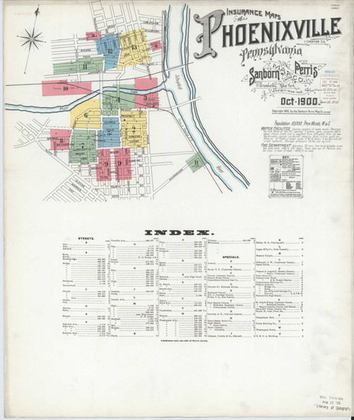 Phoenixville Pennsylvania 1900 - Fire Insurance Index - Old Map Reprint ...
