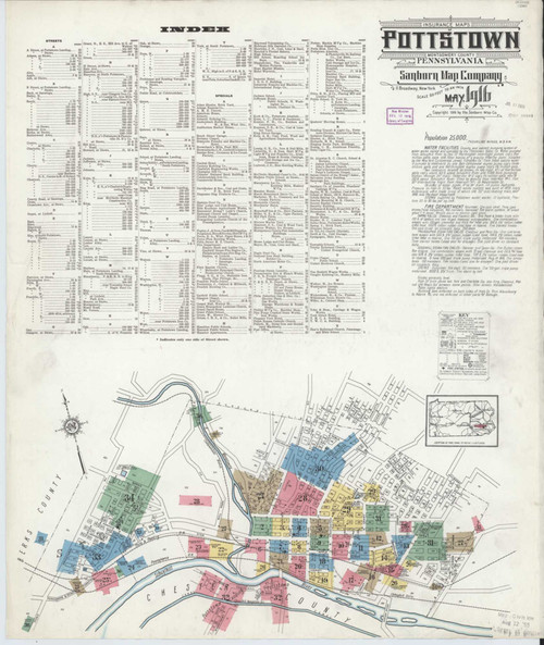 Pottstown Pennsylvania 1916 - Fire Insurance Index - Old Map Reprint ...