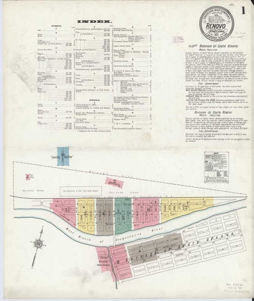 Renovo Pennsylvania 1911 - Fire Insurance Index - Old Map Reprint - OLD ...