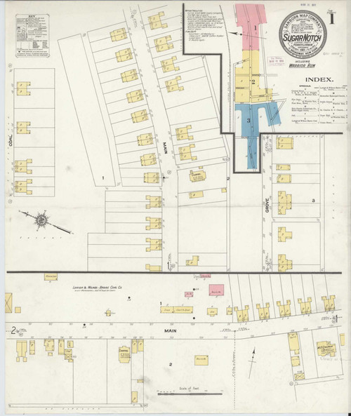 Sugar Notch Pennsylvania 1911 - Fire Insurance Index - Old Map Reprint ...