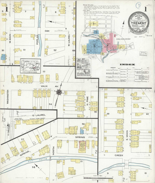 Tremont Pennsylvania 1923 - Fire Insurance Index - Old Map Reprint ...