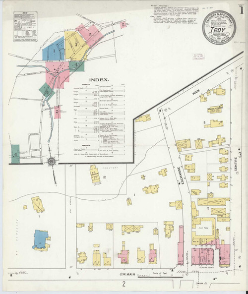 Troy Pennsylvania 1911 - Fire Insurance Index - Old Map Reprint - OLD MAPS