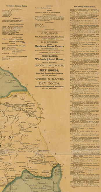 Business Directory - Scott County, Kentucky 1879 Old Town Map Custom ...
