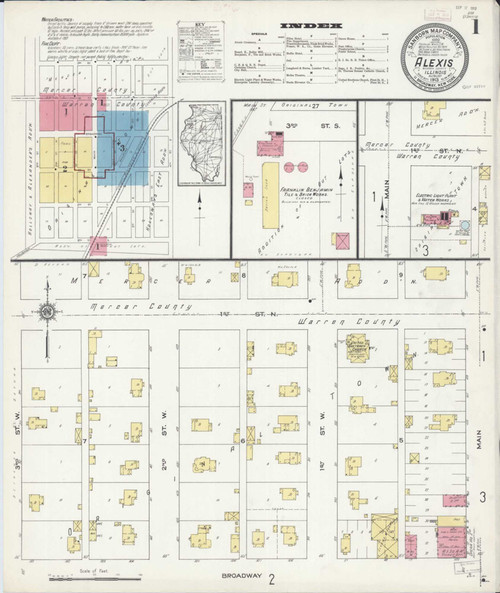 Alexis Illinois 1913 - Fire Insurance Index - Old Map Reprint - OLD MAPS