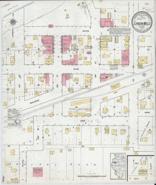 London Mills Illinois 1919 - Fire Insurance Index - Old Map Reprint ...