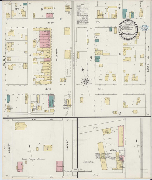 Onarga Illinois 1894 - Fire Insurance Index - Old Map Reprint - OLD MAPS