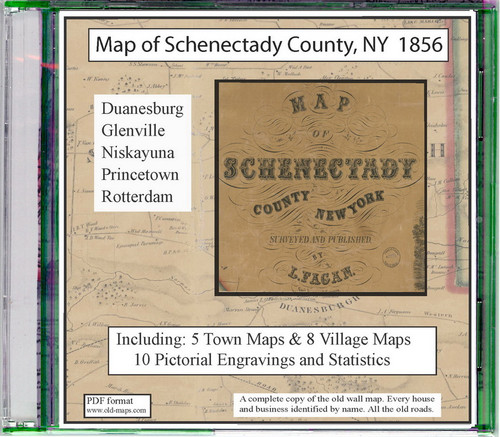 Map of Schenectady County, New York, 1856, CDROM Old Map - OLD MAPS