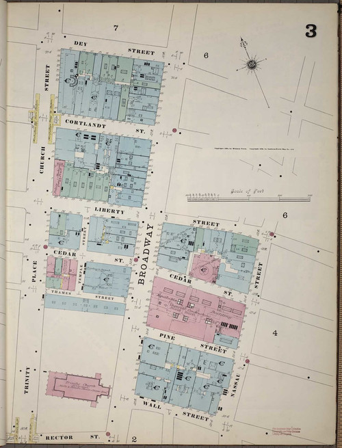 Manhattan, NY Fire Insurance 1894 Sheet 3 V1 - Old Map Reprint - New ...