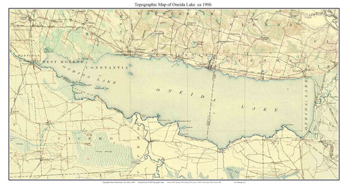Oneida Lake 1906 - Custom USGS Old Topo Map - New York - Finger Lakes ...