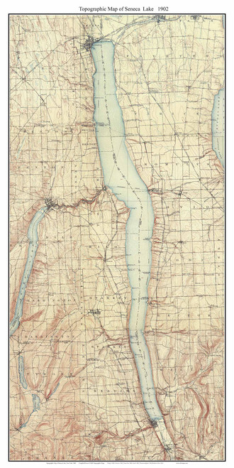 Seneca Lake 1902 - Custom USGS Old Topo Map - New York - Finger Lakes ...