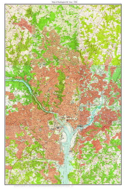 Washington DC Area 1956 - Custom USGS Old Topo Map - District of ...